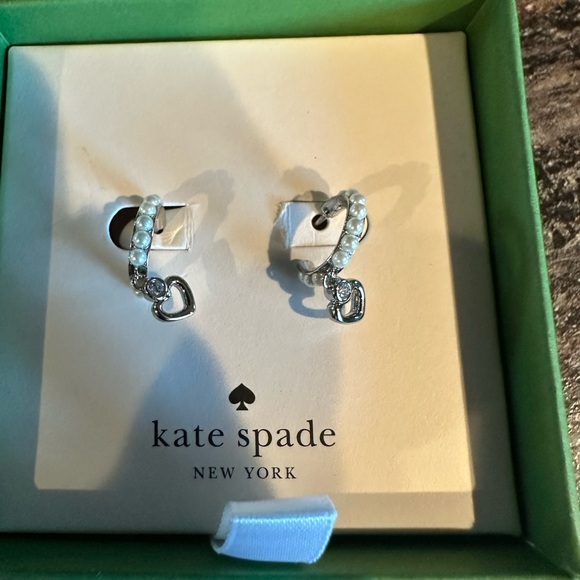 kate spade | Jewelry | Kate Spade Silver And White Earrings | Poshmark
